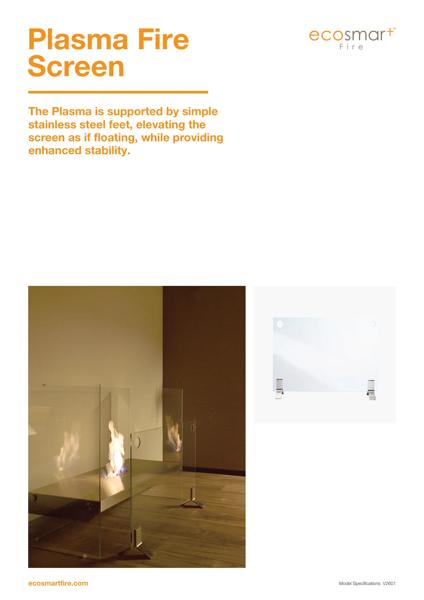 Plasma Fire Screen: Flat Plane of Glass - EcoSmart Fire