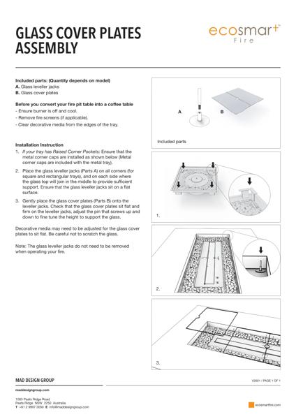 L50 Glass Cover Plate: Table Accessory - EcoSmart Fire