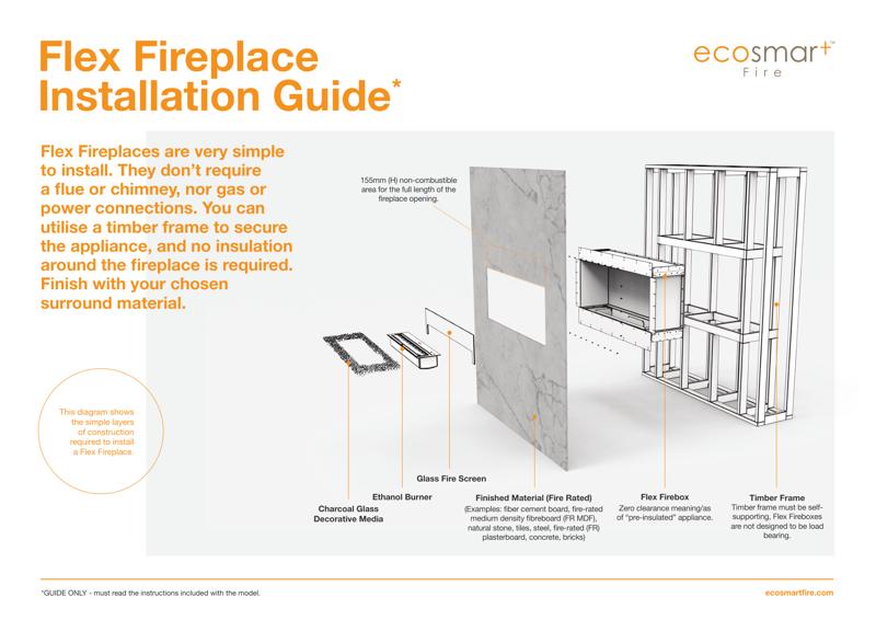 Flex 42BN: Bench Fireplace Insert - EcoSmart Fire