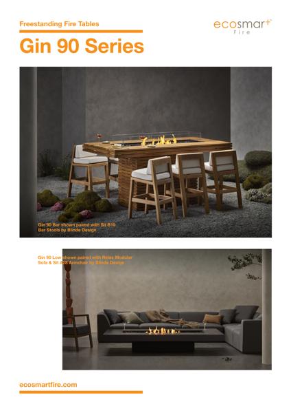 Gin 90 Low: Multi-Functional Coffee Table - EcoSmart Fire